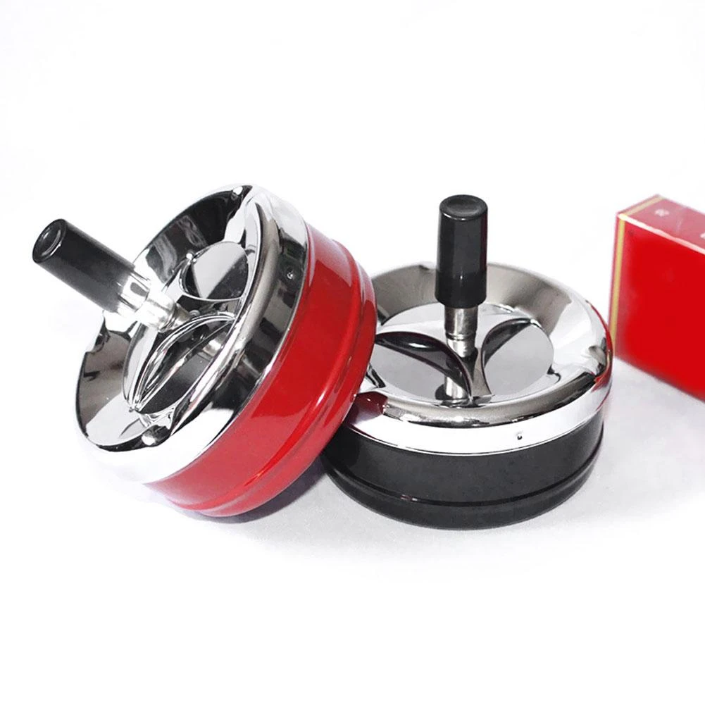 Stylish Stainless Steel Windproof Handle Press Rotating Lid Home Office ...
