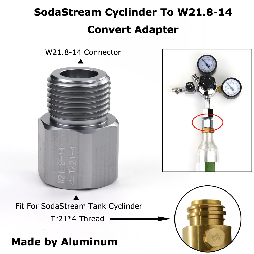 New SodaStream Cylinder To W21.8 14 Convert Adapter For Aquarists ...