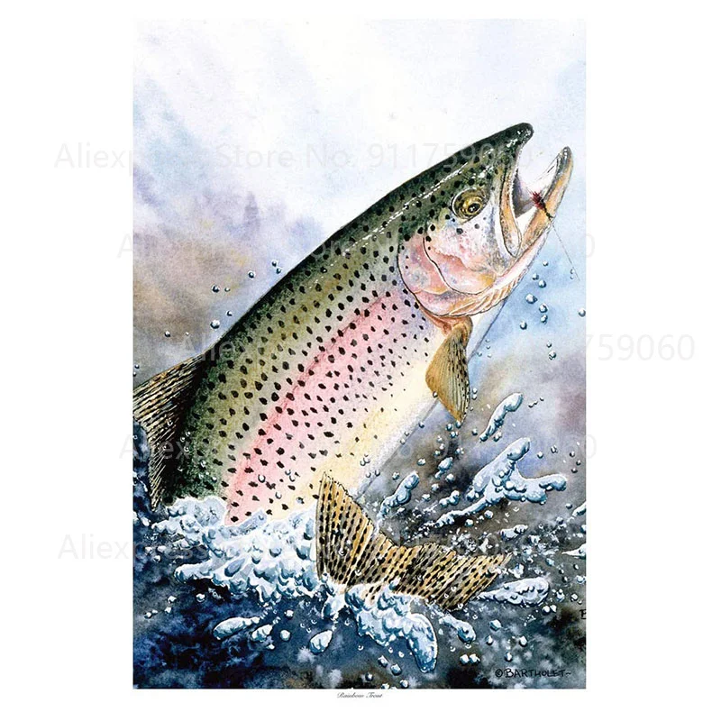 Trout Jumping Painting