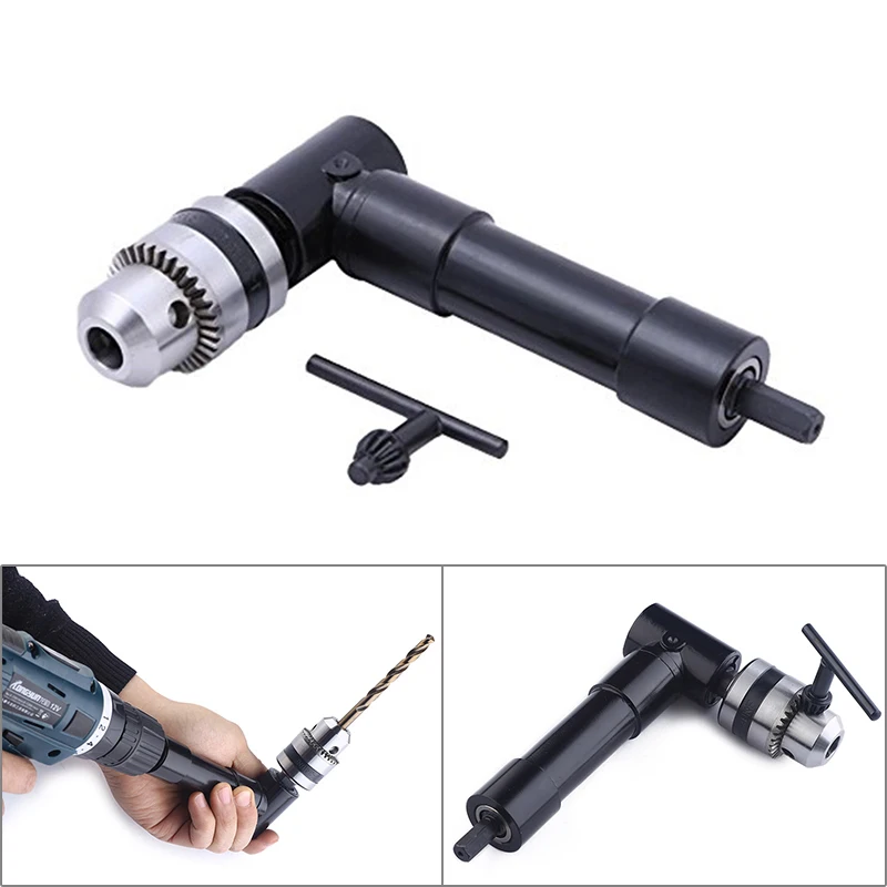 90 Degree Right Angle Electric drill Adapter 8 mm Hex Shank Drill Chuck ...