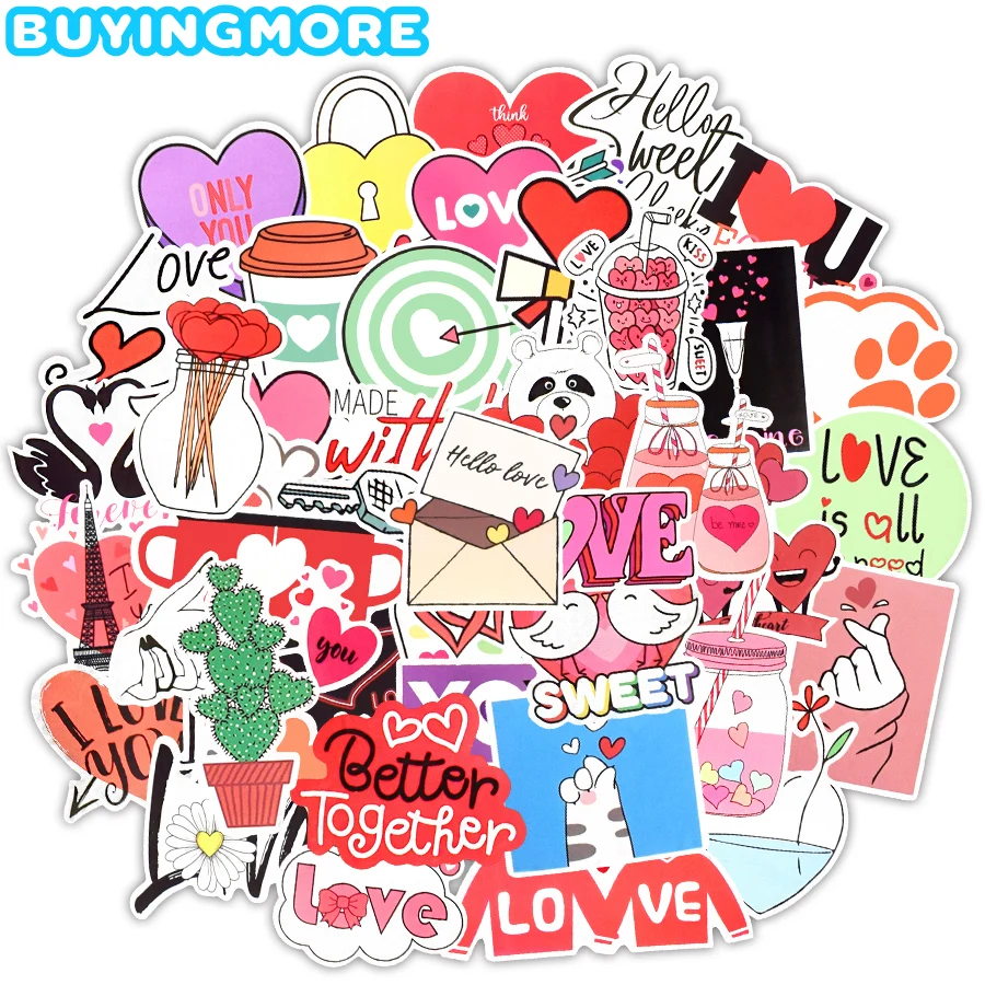 Paper & Party Supplies Cute Love Is Love Waterproof Sticker Stickers ...