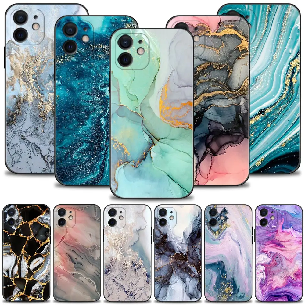 Colorfull Marble Pattern Phone Case For iPhone 15 14 12 11 Pro Max XS ...