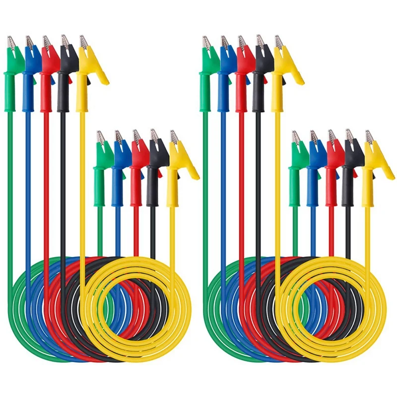 10PCS Crocodile Clips Electrical Test Leads Alligator Clips Insulated ...