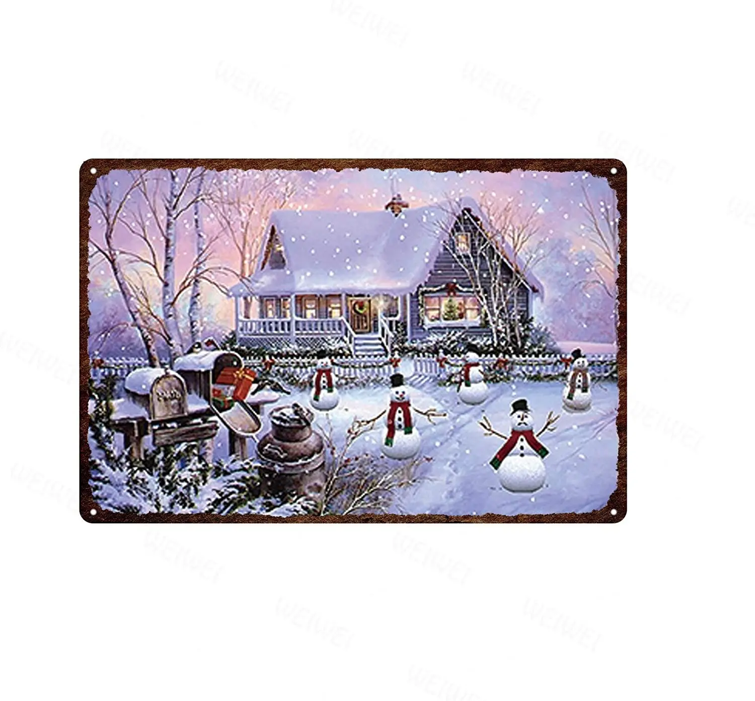 MorLugan Metal Sign Retro Novelty Tin Sign Poster Santa Claus and Elf ...