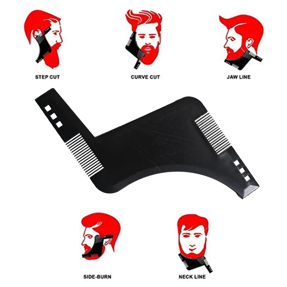 Blanc-Peigne à barbe ABS, outil tout-en-un, gabarit de mise en forme de ...
