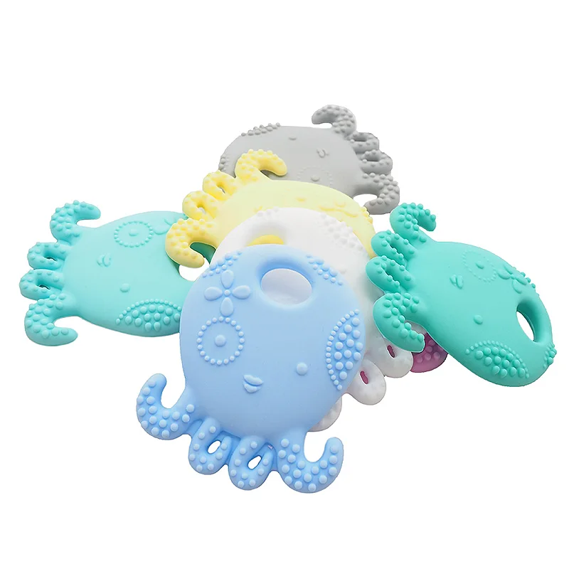 Chenkai 10pcs Bpa Free Silicone Octopus Teether Soft Baby Pacifier ...