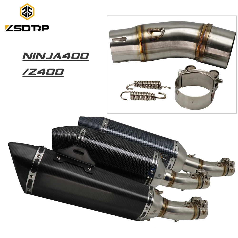 ZSDTRP-Motorcycle-Exhaust-Middle-Pipe-For-Kawasaki-Ninja-400-Z400-2008 ...