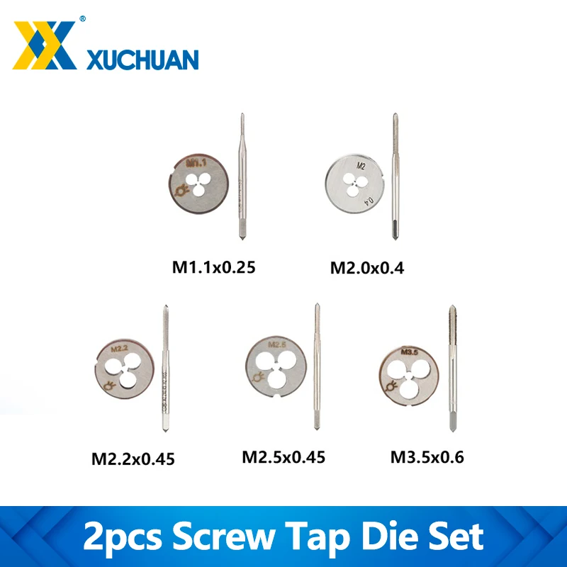 2pcs Screw Tap Die Set Metric Right Hand Machine Screw Thread Tap Drill ...
