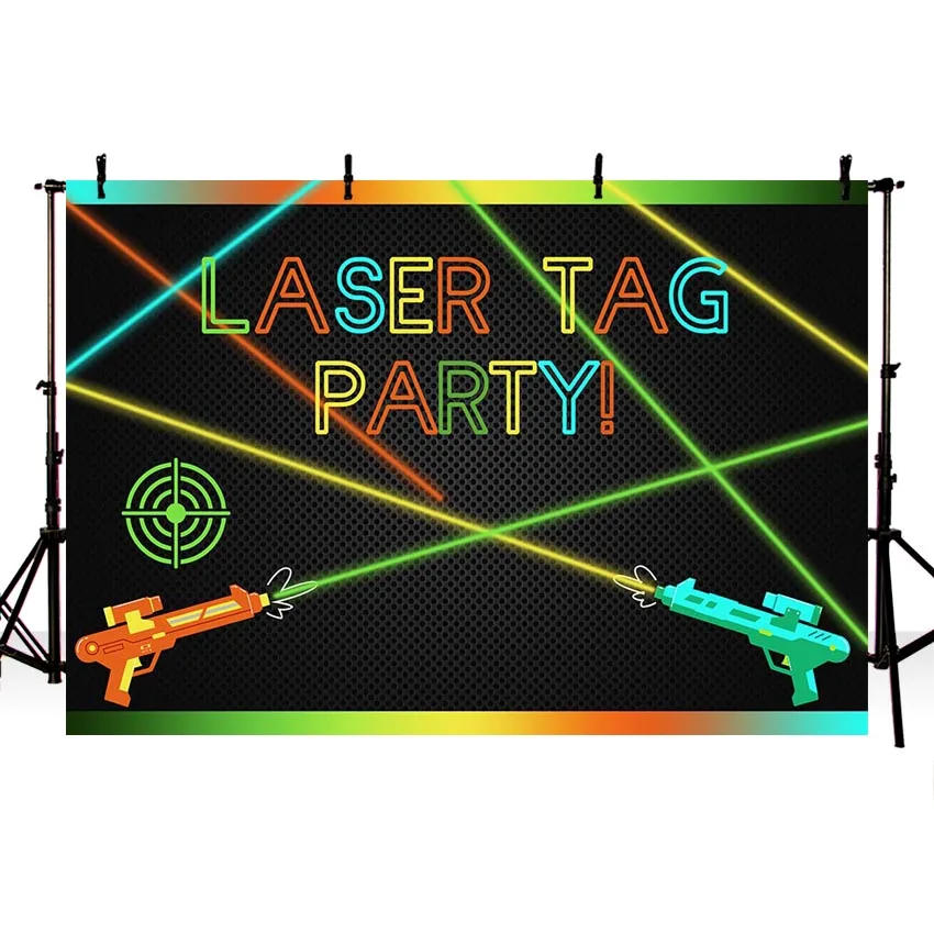 Mehofoto Laser Tag Themed Backdrop For Photography Laser Gun Boy ...