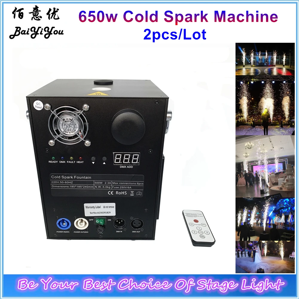 2x New 650W Wedding Stage Fountain Cold Spark Machine Spray 1 5m Height ...