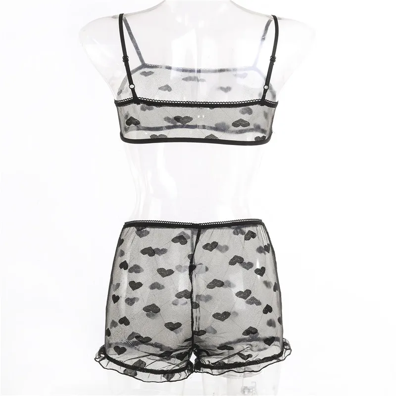 Hirigin Sexy Women Lace Tulle Lingerie Set Ruffle Sleepwear Babydoll ...