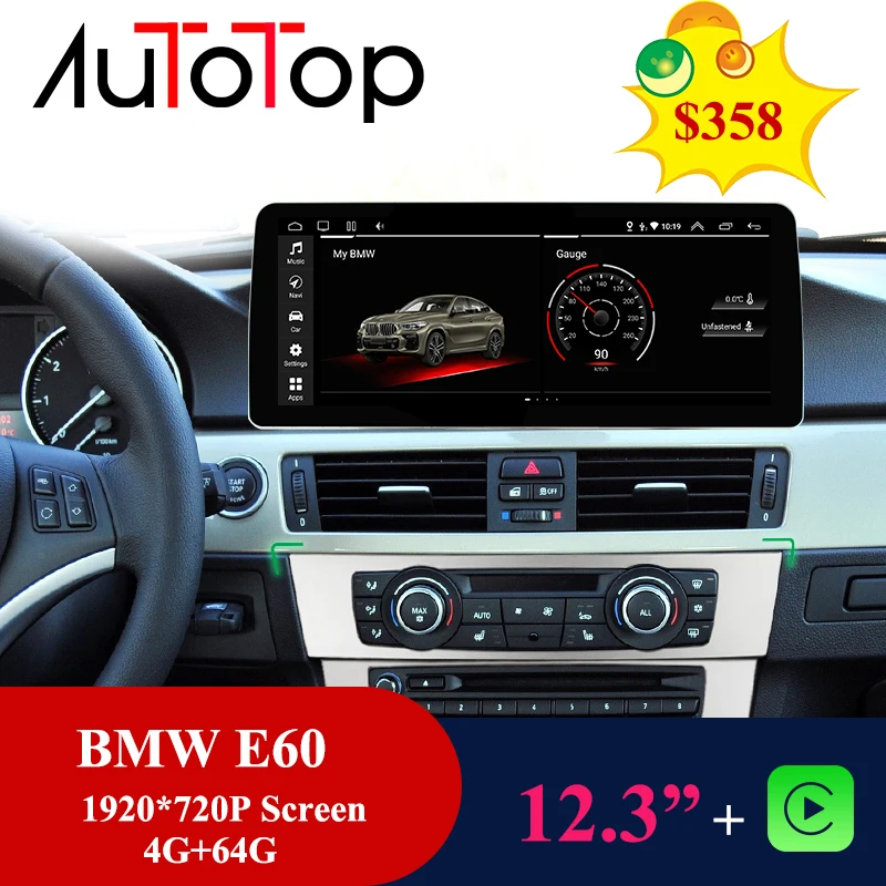 Autotop 12.3" Bmw E60 Android Car Radio Dvd Gps Navigation Multimedia ...