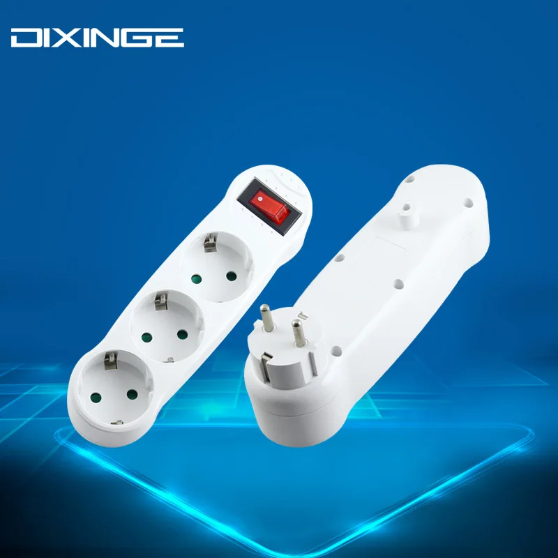 European Type Conversion Plug 1 TO 3 Way with Power switch EU Standard ...