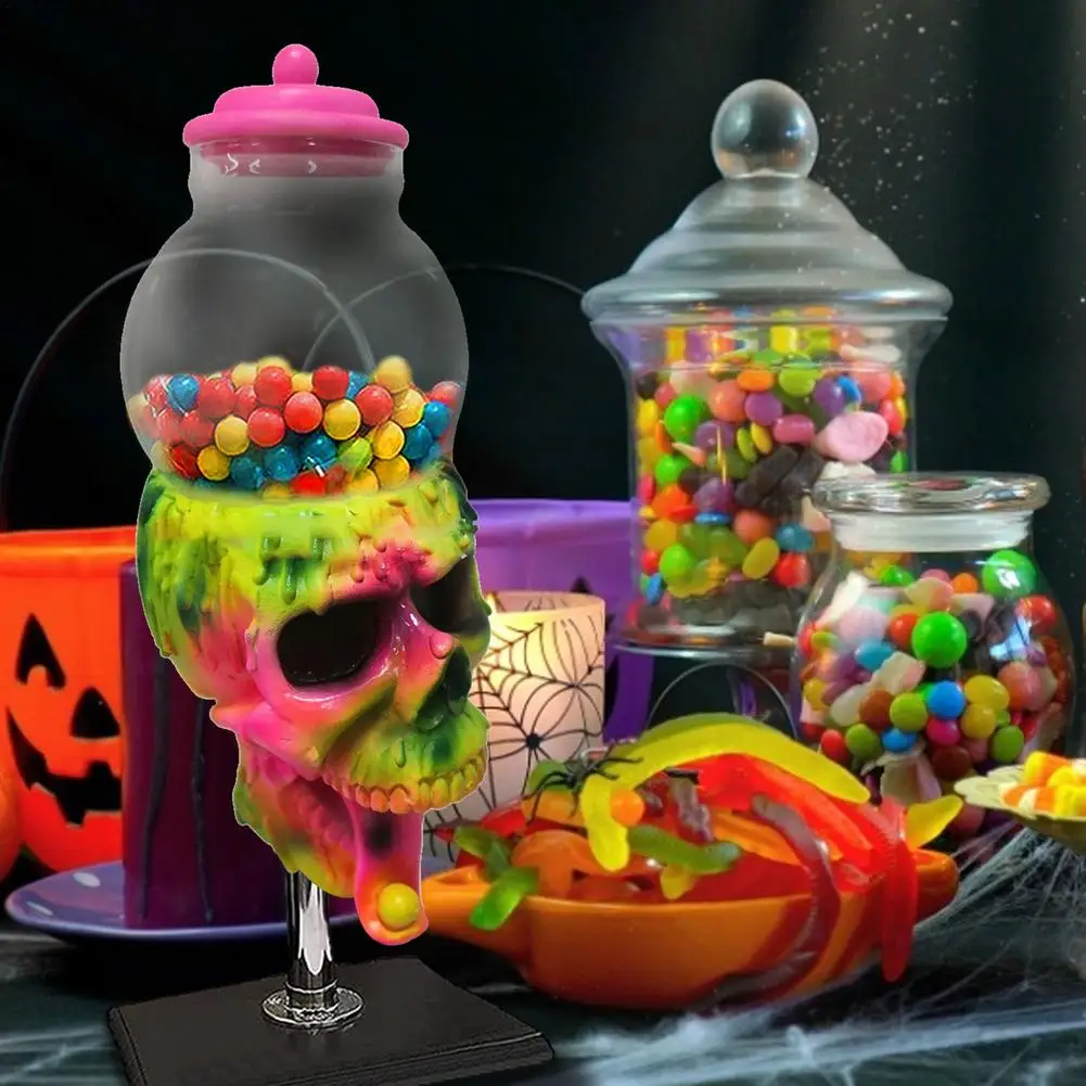 Halloween-Bubble-Gum-Skull-Machine-Candy-Dispenser-Horror-Resin-Melting ...