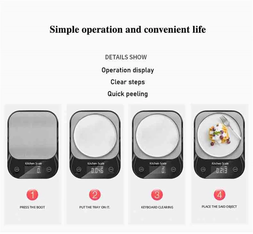 5 kg-noir - Balance numérique de cuisine électronique, balance de ...