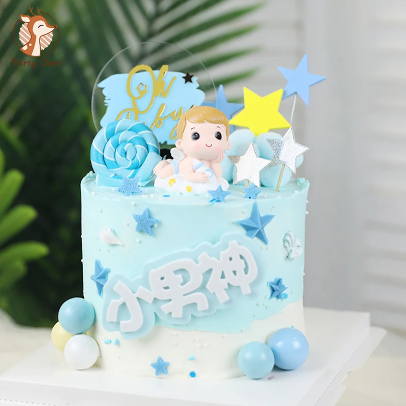 Pastel-de-estrella-de-piruleta-azul-y-rosa-para-decoraci-n-de-tartas-de ...