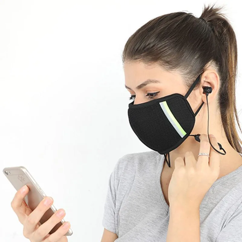 Reusable Outdoor Smart Face Mask With Bluetooth Earphones Facemask ...