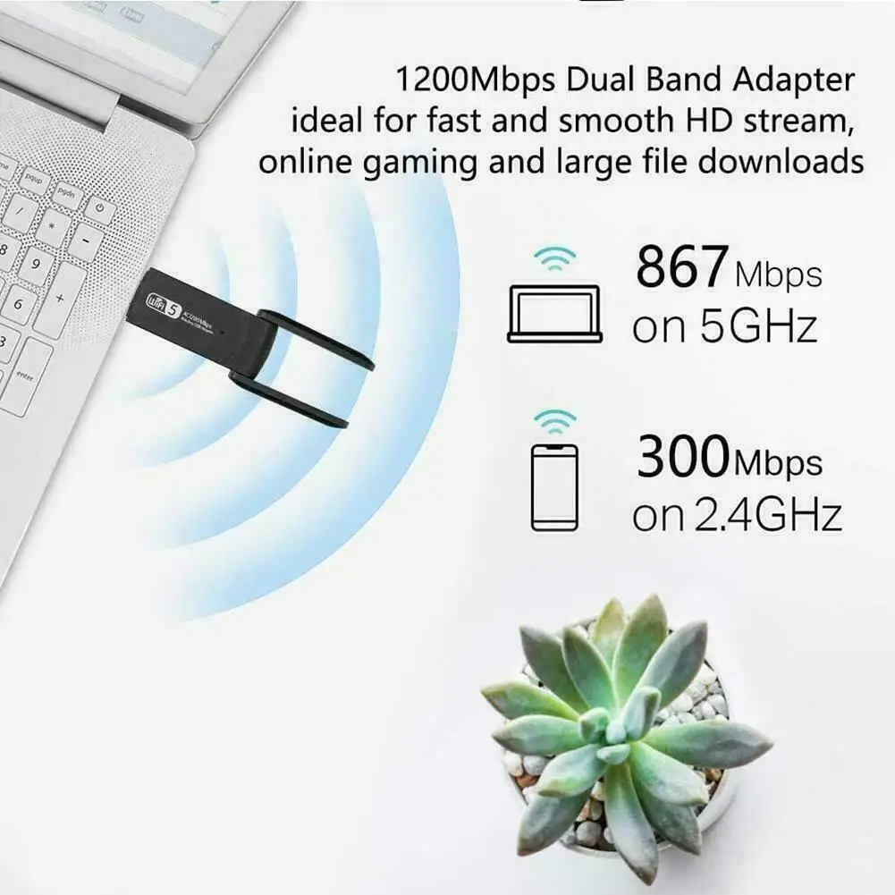 Modèle de 1200 Mbps A - adaptateur USB Wi Fi 5G double bande pour ...