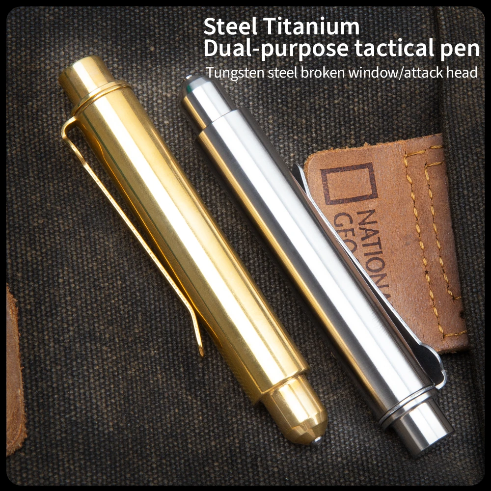 Copper Titanium Tactical Pen Self defense Tactical Survival Pen Glass ...