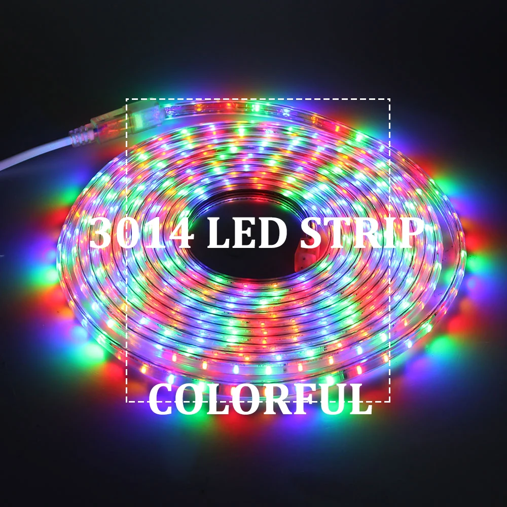 AC 220V RGB 3014 led strip 72leds/Meter IP65 Waterproof Flexible LED Tape Light outdoor garden ...