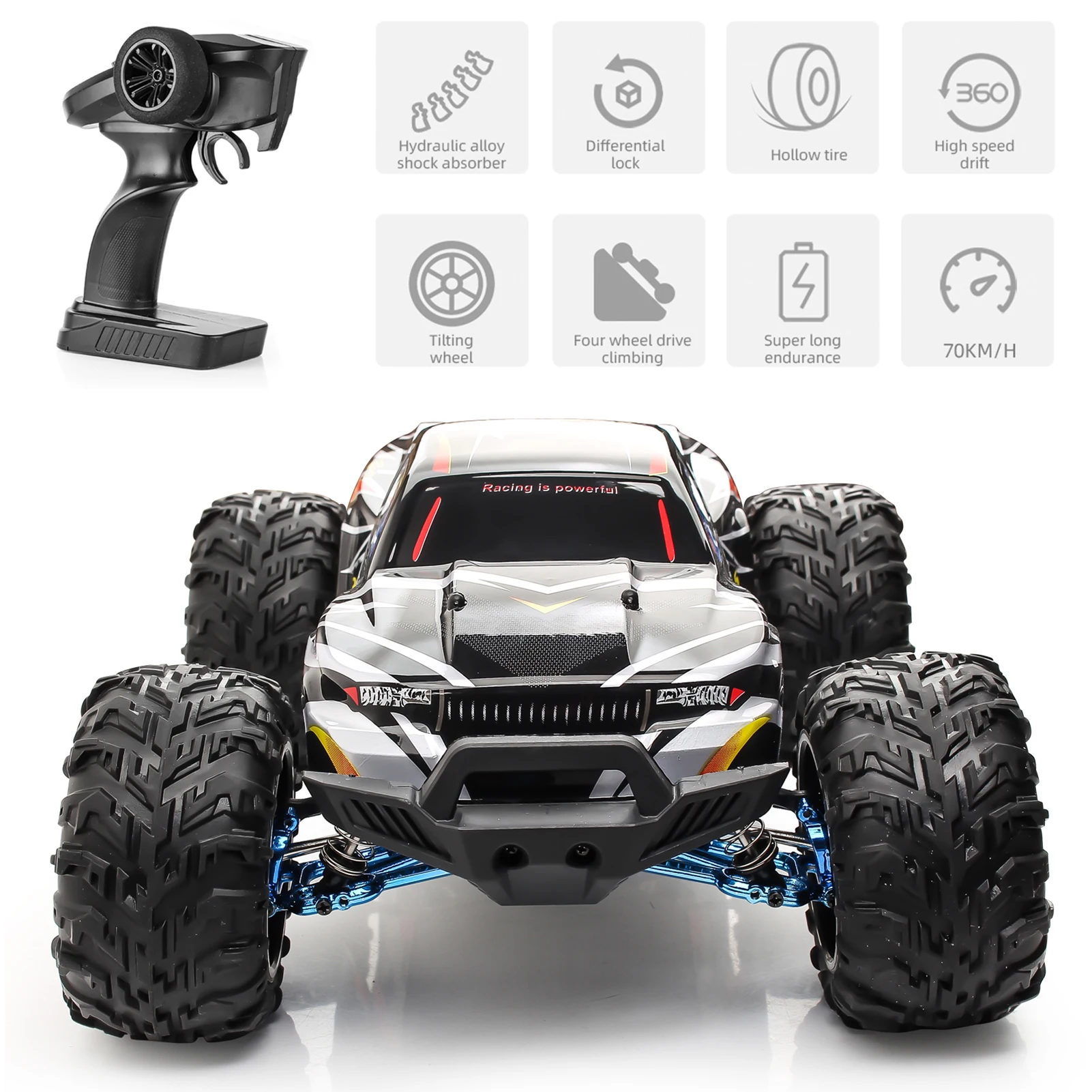 신제품 XLF F19A RC 자동차, 1/10, 4WD, 70 km/h, 2.4GHz, 브러시리스 고속 오프로드 자동차, 원격 ...