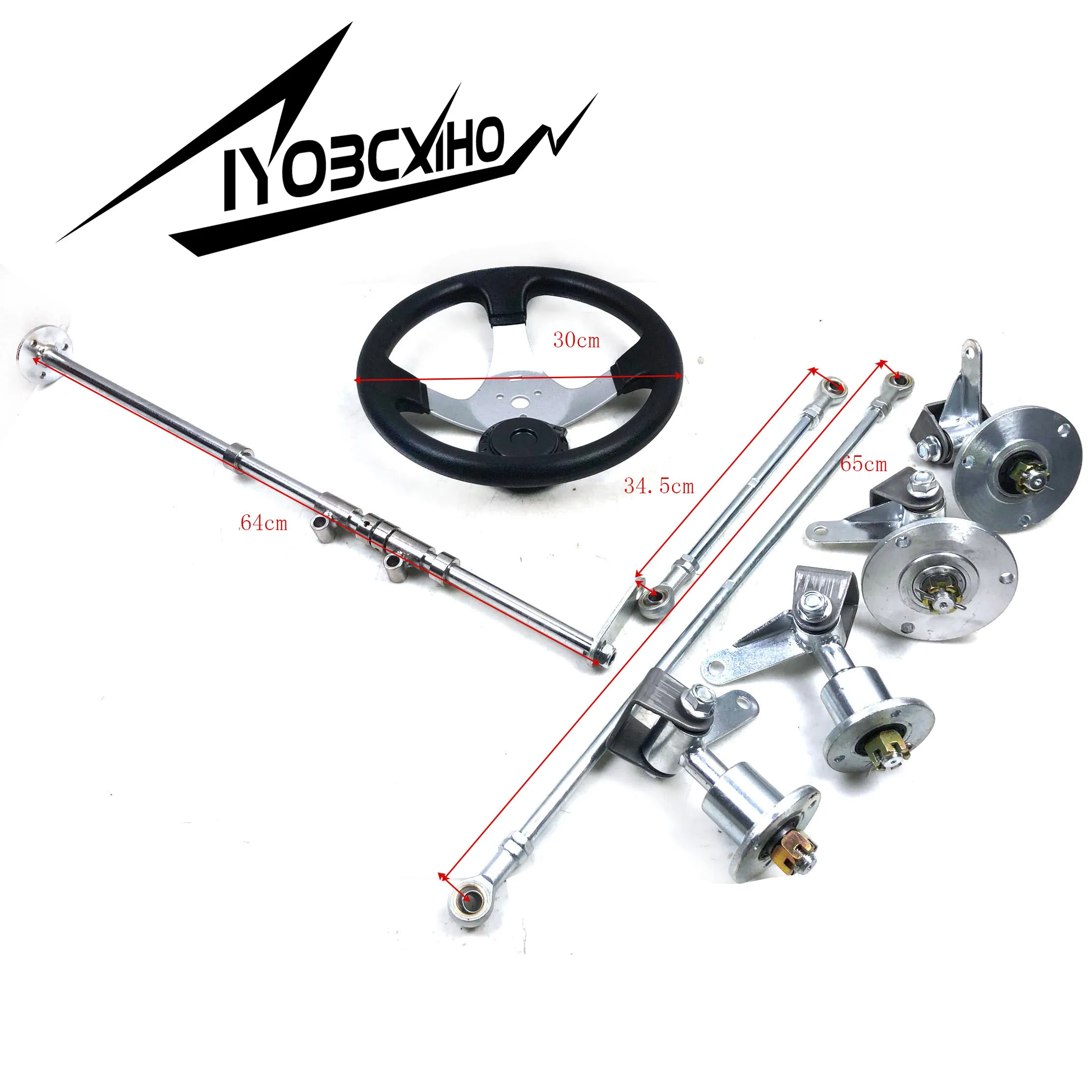 168CC-Go-kart-UTV-Buggy-Front-Steering-System-with-5inch-6inch-Flange ...