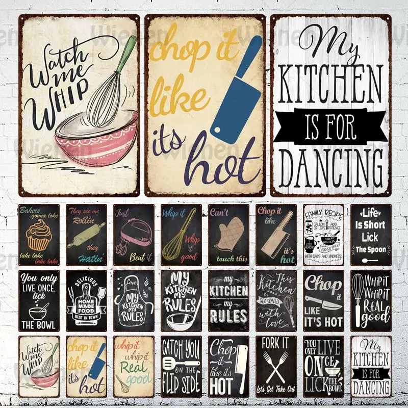 Metal Plates Baking Cooking Utensils Metal Tin Signs Kitchenware ...