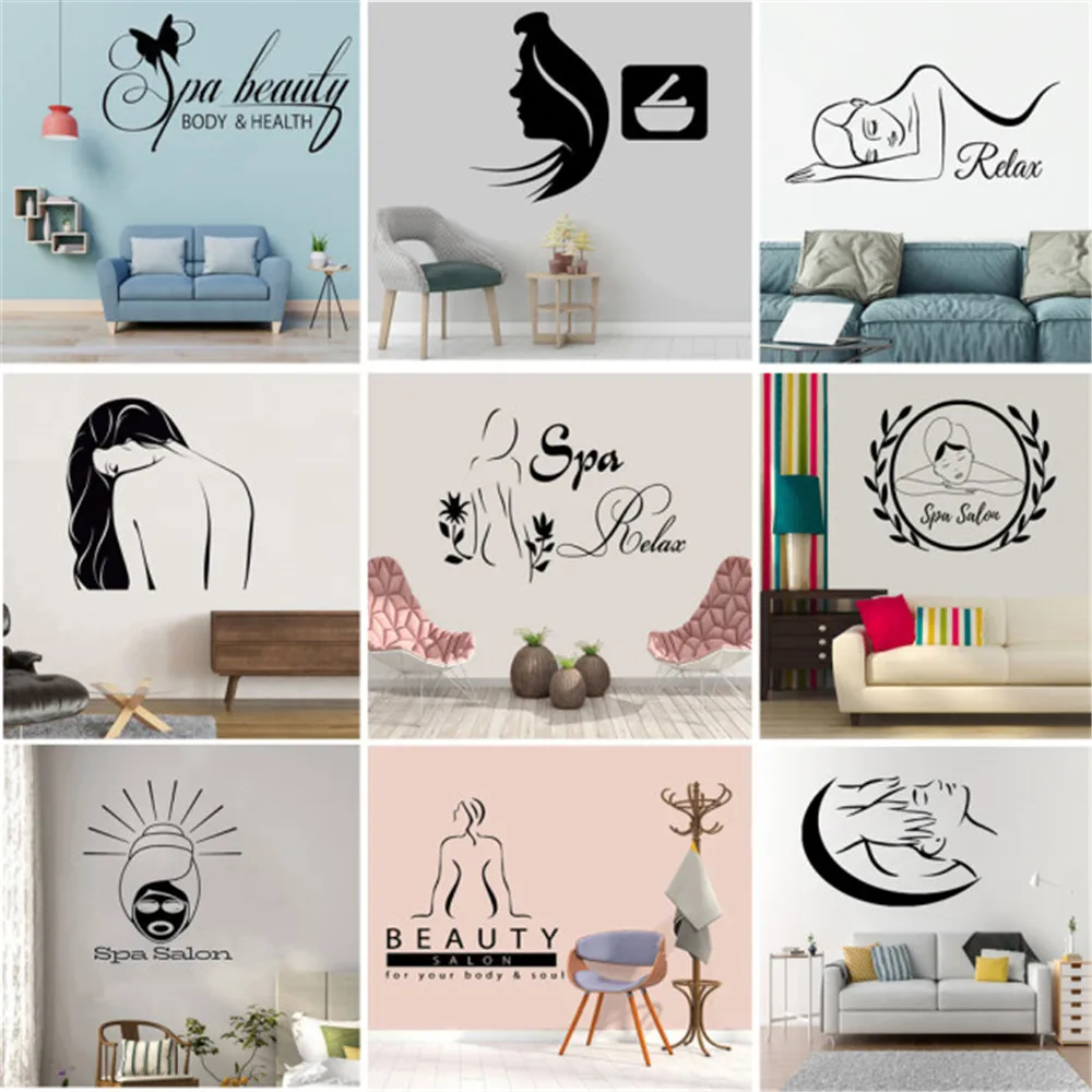 Pretty-Spa-relax-Wall-Stickers-Pvc-Decals-For-Salon-Spa-Sticker-Mural ...
