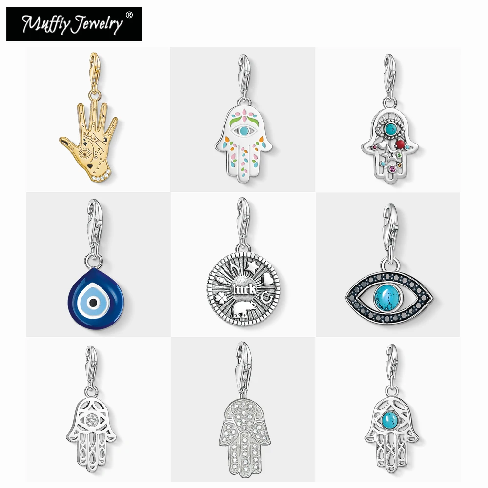 Hand Fatima Silver Sterling | Charms Silver 925 Fatima Hand - Charm ...