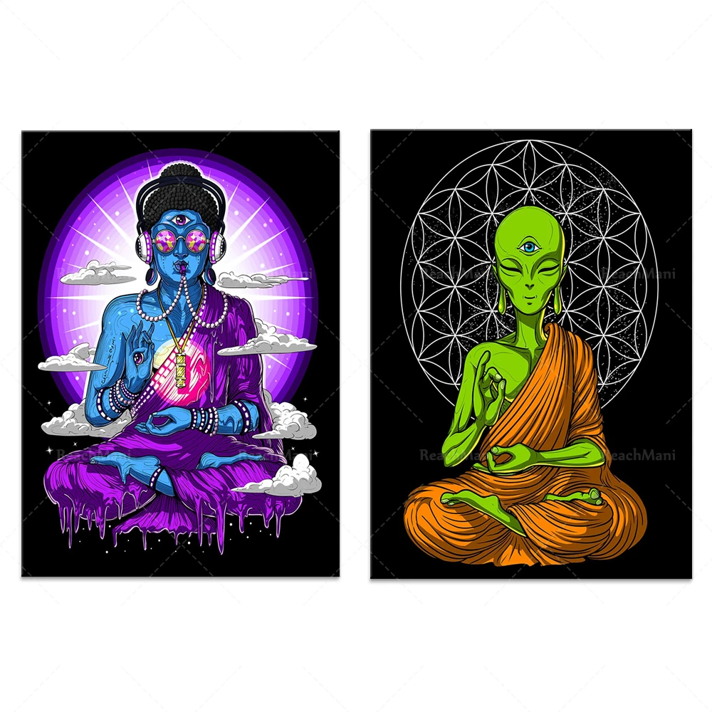 Trippy Buddha Paintings