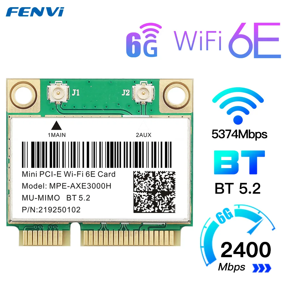 5374Mbps Wifi 6E For AX210 Mini PCIE Wifi Card For Bluetooth 5.2 802 ...