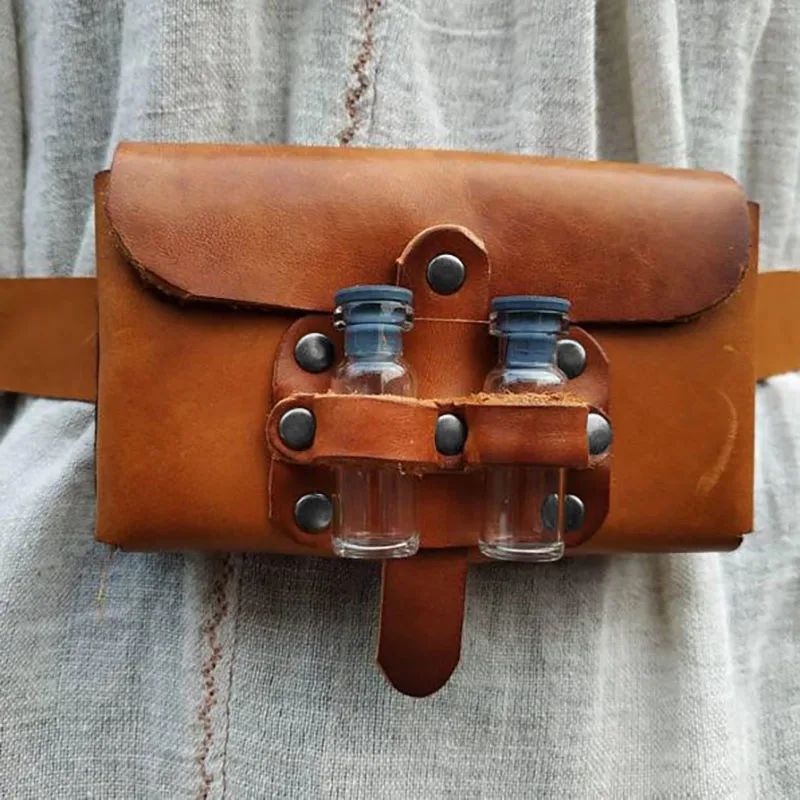 Renaissance-Medieval-Alchemy-Belt-Potion-Pouch-Holder-Leather-Bag-Kit ...