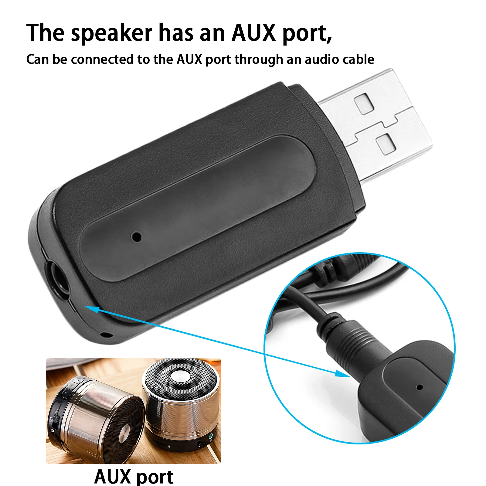 Usb 블루투스 자동차 오디오 수신기 A2dp 음악 수신기 어댑터 듀얼 출력 자동차 블루투스 수신기 스테레오 자동차 핸즈프리
