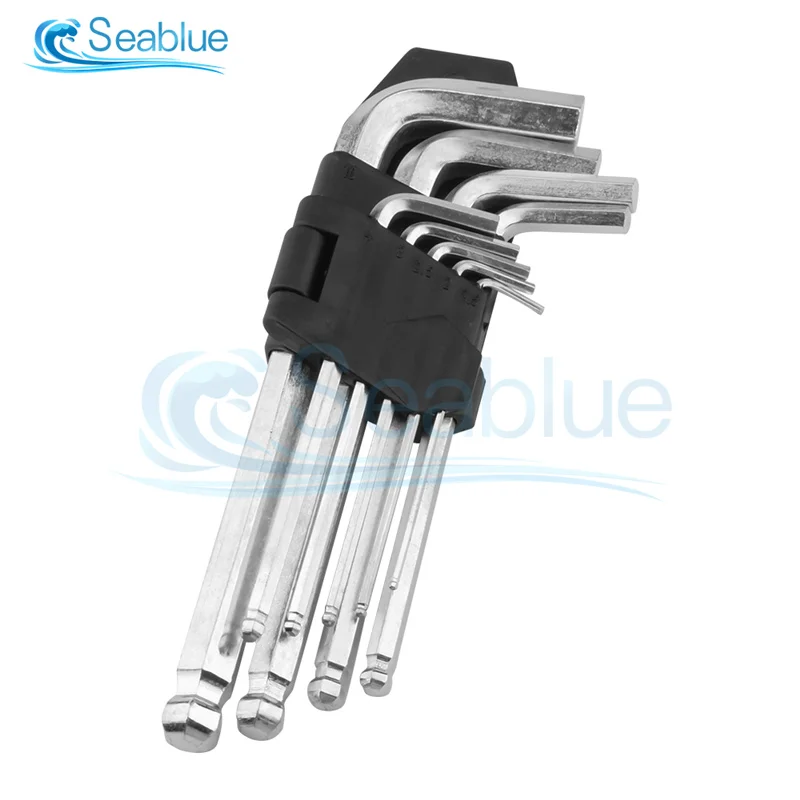 Realmote 더블 엔드 L 타입 스크루 드라이버 육각 렌치 세트 알렌 키 볼 Torx 스타 헤드 스패너 키 세트 수공구