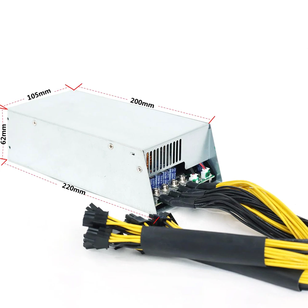 2200W Desktop ETH Power Supply Unit High Efficiency 6Pin for BTC ...