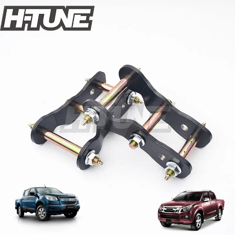 2-Rear-Extended-Greasable-Shackles-Kits-Suspension-Spring-For-D-MAX ...