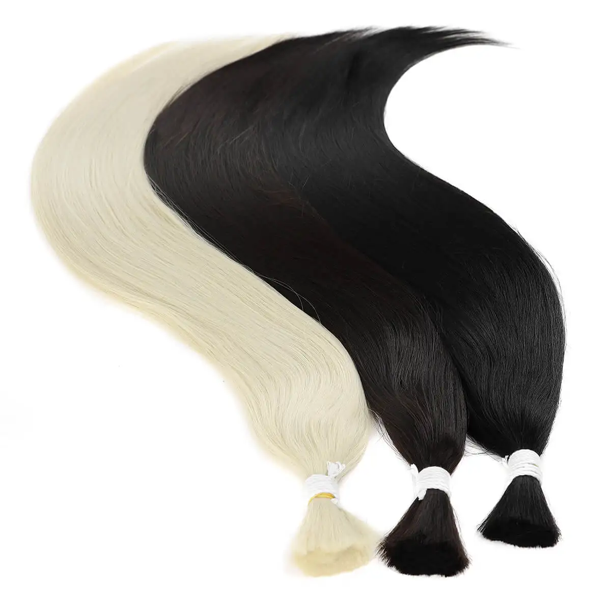 Long Straight Synthetic Bulk Hair Extensions 70cm Ice Organic Protein ...