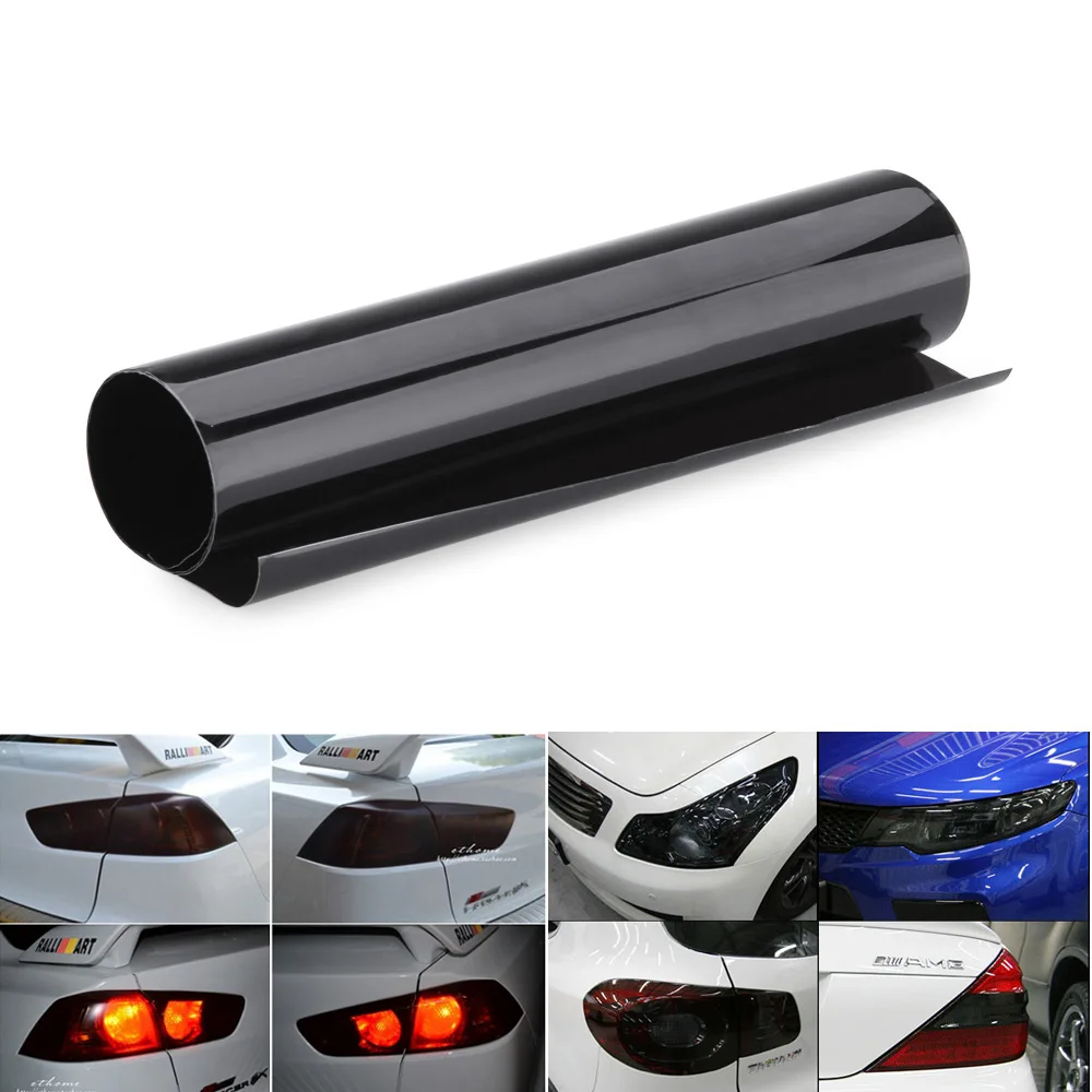 100X30CM-inch-Light-Black-Car-Smoke-Headlight-Fog-Light-Tint-Film-Vinyl ...