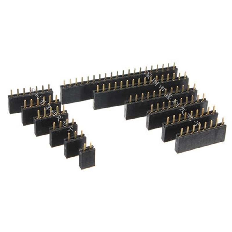 100pcs Single Row Female 2.54mm Spacing Pin Socket Female Header Connector 2p 3p 4p 5p 6p 7p 8p ...