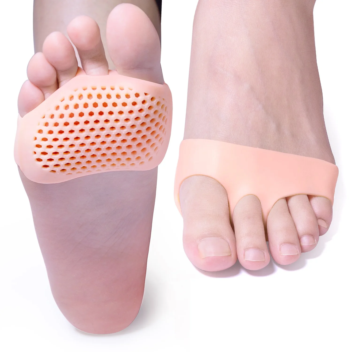 2pcs Breathable Sofe Forefoot Pads Foot Pain Relief Silicone Ball Of ...