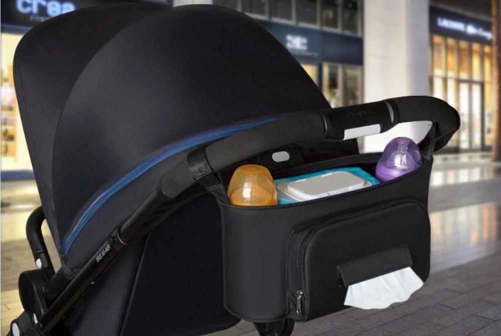 Grey Large Capacity Baby Stroller Bag Storage Organizer Mom Travel ...