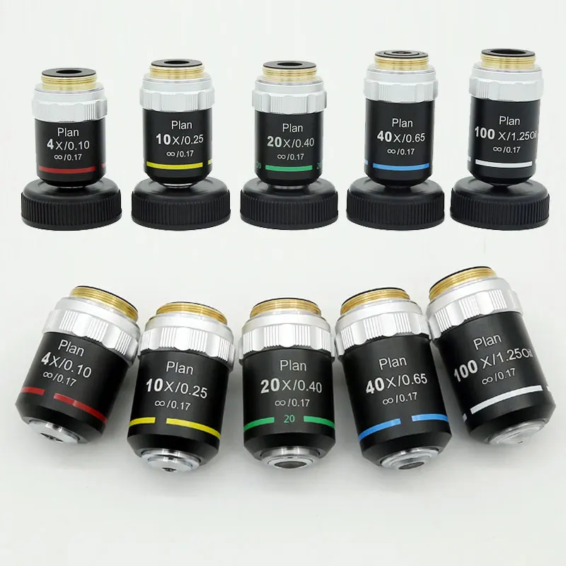 Biological-Microscope-195-plan-Achromatic-Objective-4X-10X-40X-20X-100X ...