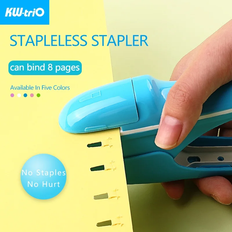 KW-triO-Stapleless-Stapler-Safe-Paper-Stapling-Portable-Plastic-Stapler ...