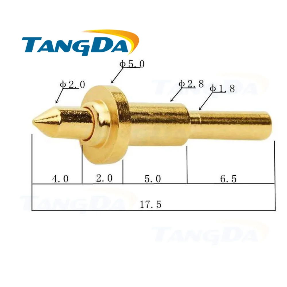 Tangda pogo pin 5*17.5mm currents 1A spring probe electrode signal gold ...