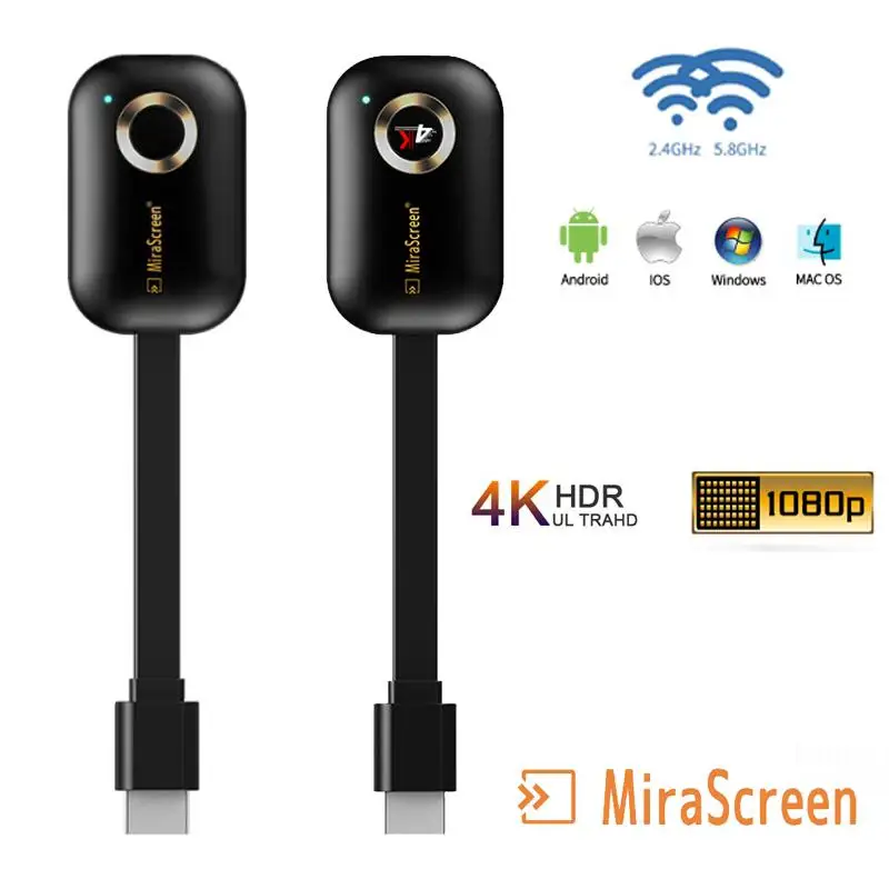 Mirascreen reproductor multimedia G9 Plus para coche, dispositivo inalámbrico para chromecast ...