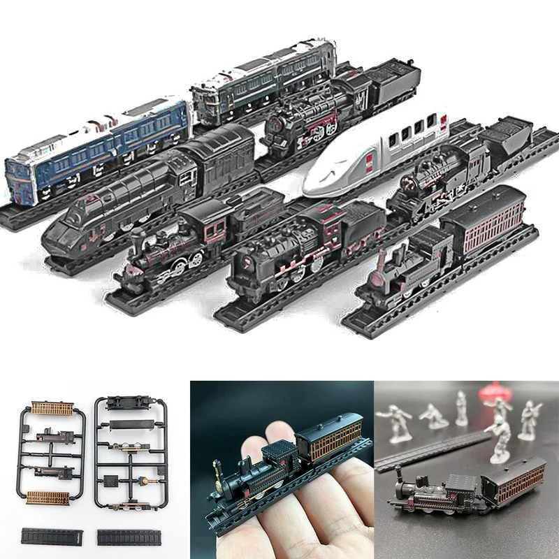 1/200 4d Steam Electric Locomotive Train Model 7cm Mini Plastic ...