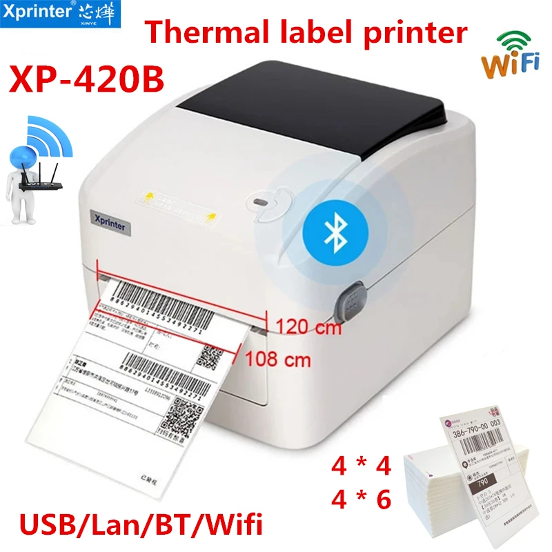 Xprinter Impresora térmica 420B/460B, máquina de impresión de etiquetas ...
