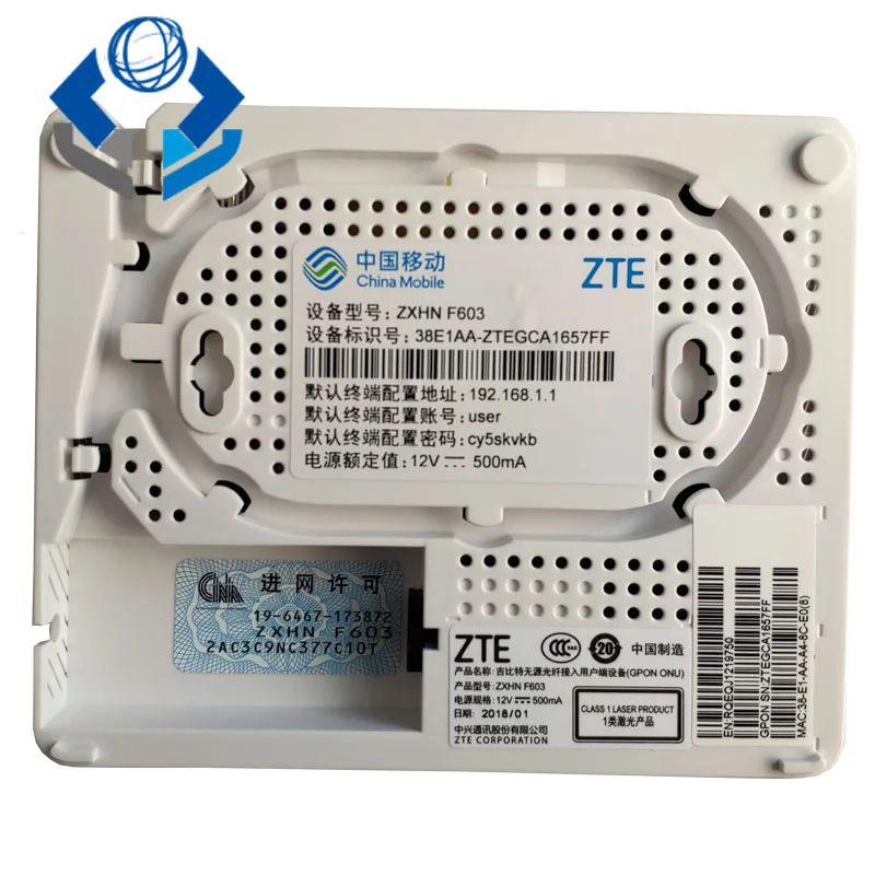 Original ZTE GPON ONU ZXHN F603 with 2 lan ports, 1 voice port, SIP ...