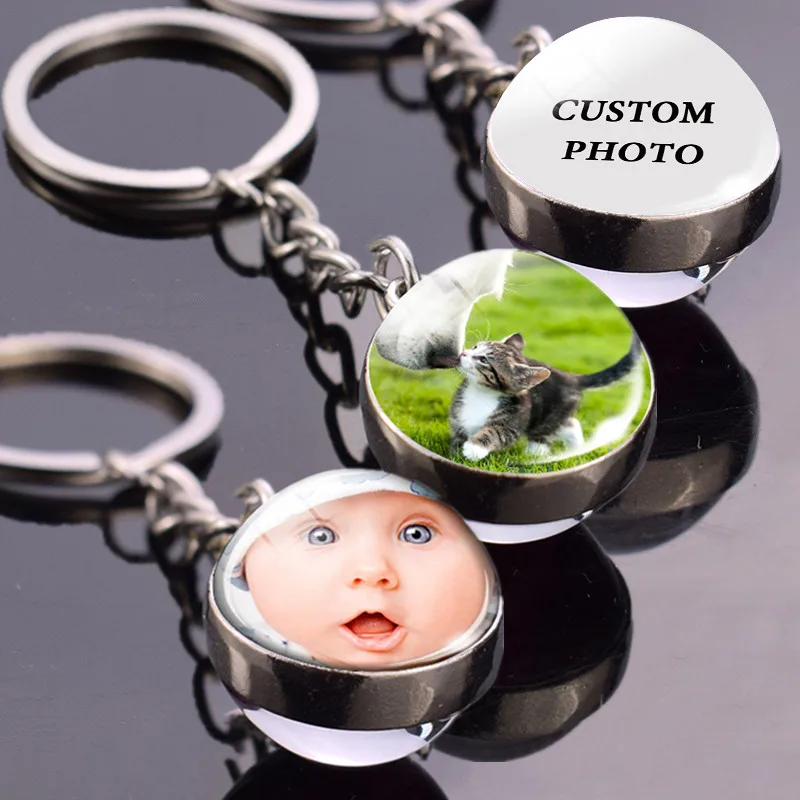 Diy Keychain Custom Logo Photo Glass Ball Key Chain Personalized ...