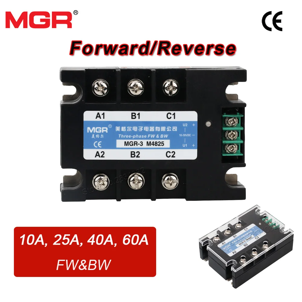 Relé De Estado Sólido Com 3 Fw E Bw, Trifásico, 10-30vdc 480vac, Para Frente E Trás, Ssr Drive ...